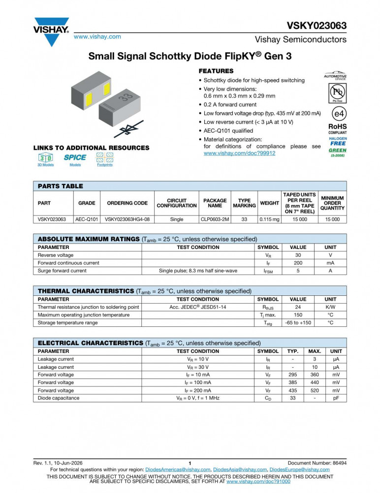 VSKY023063 datasheet page 1