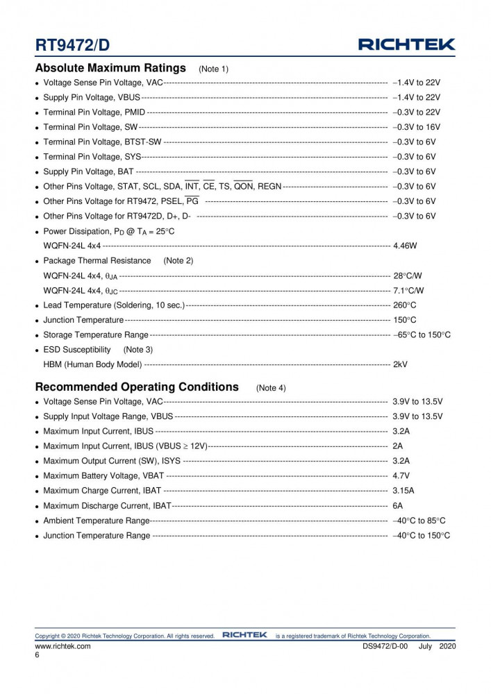 RT9472/RT9472D datasheet page 6