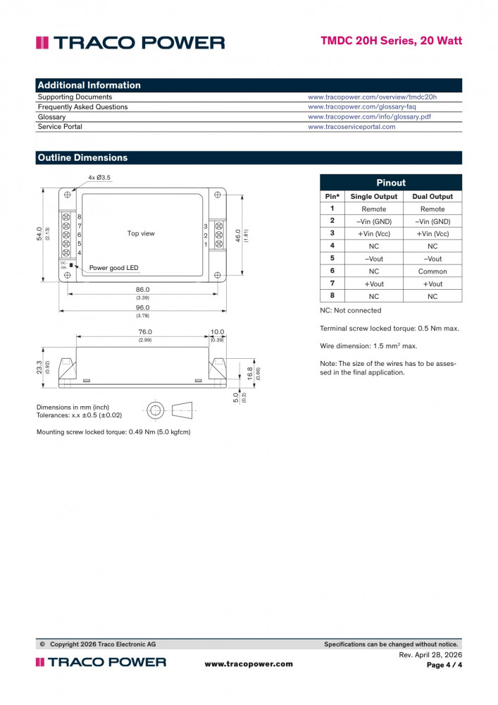 TMDC 20H technical document page 4