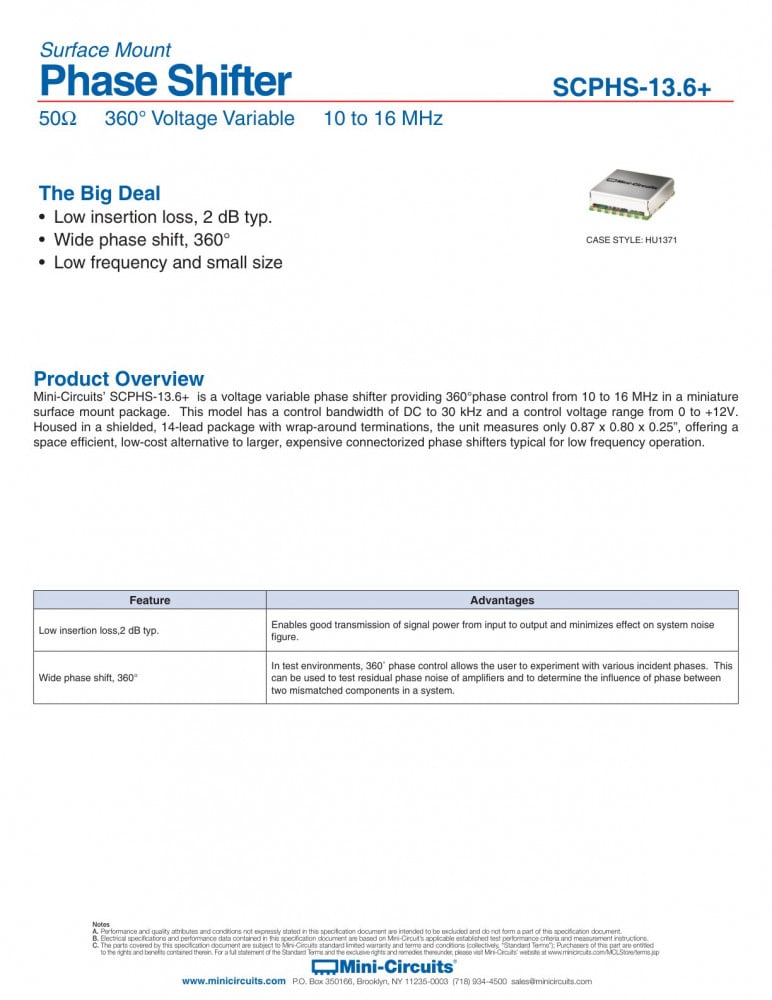 SCPHS-13.6+ datasheet page 1