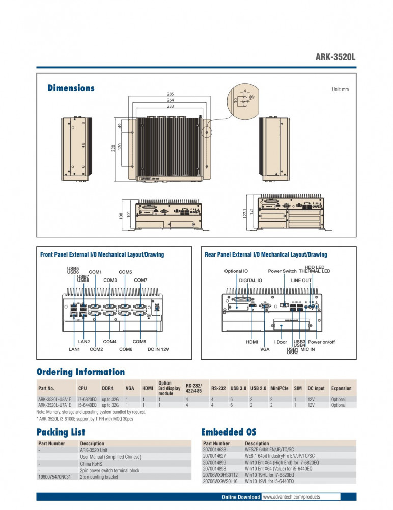 ARK-3520L product document, page 2