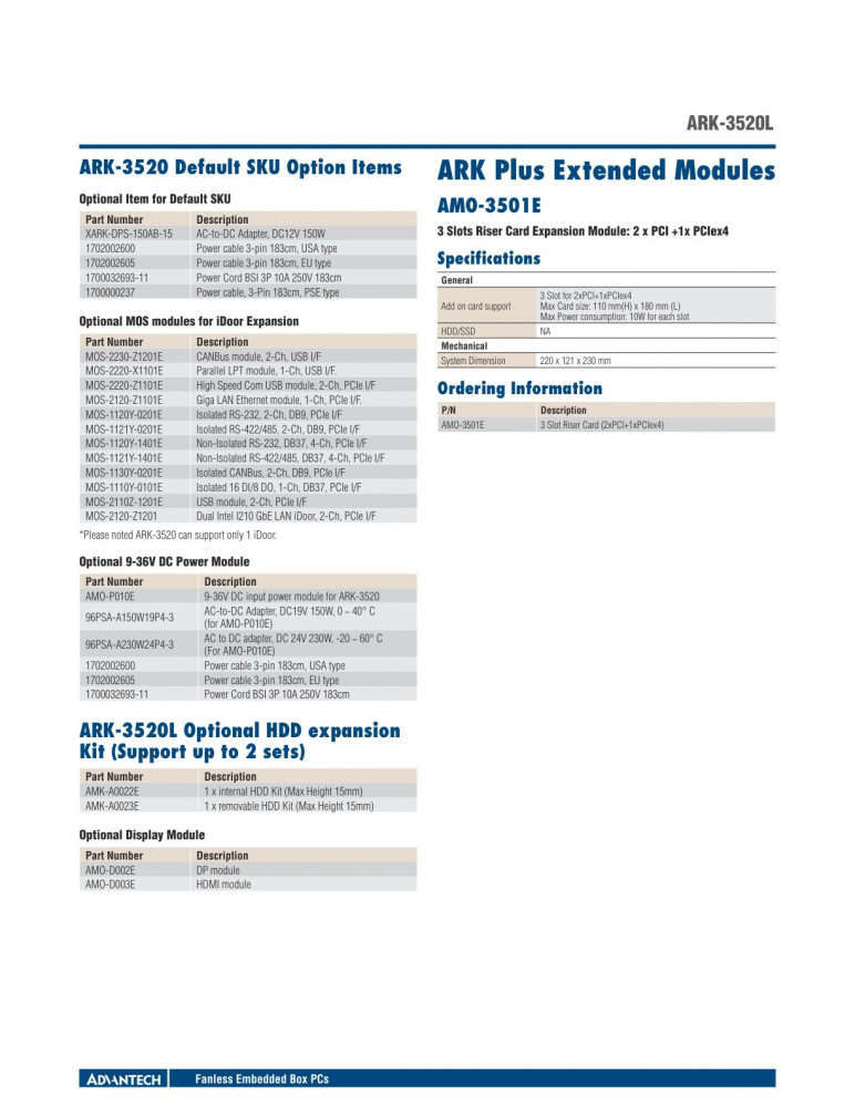 ARK-3520L product document, page 3