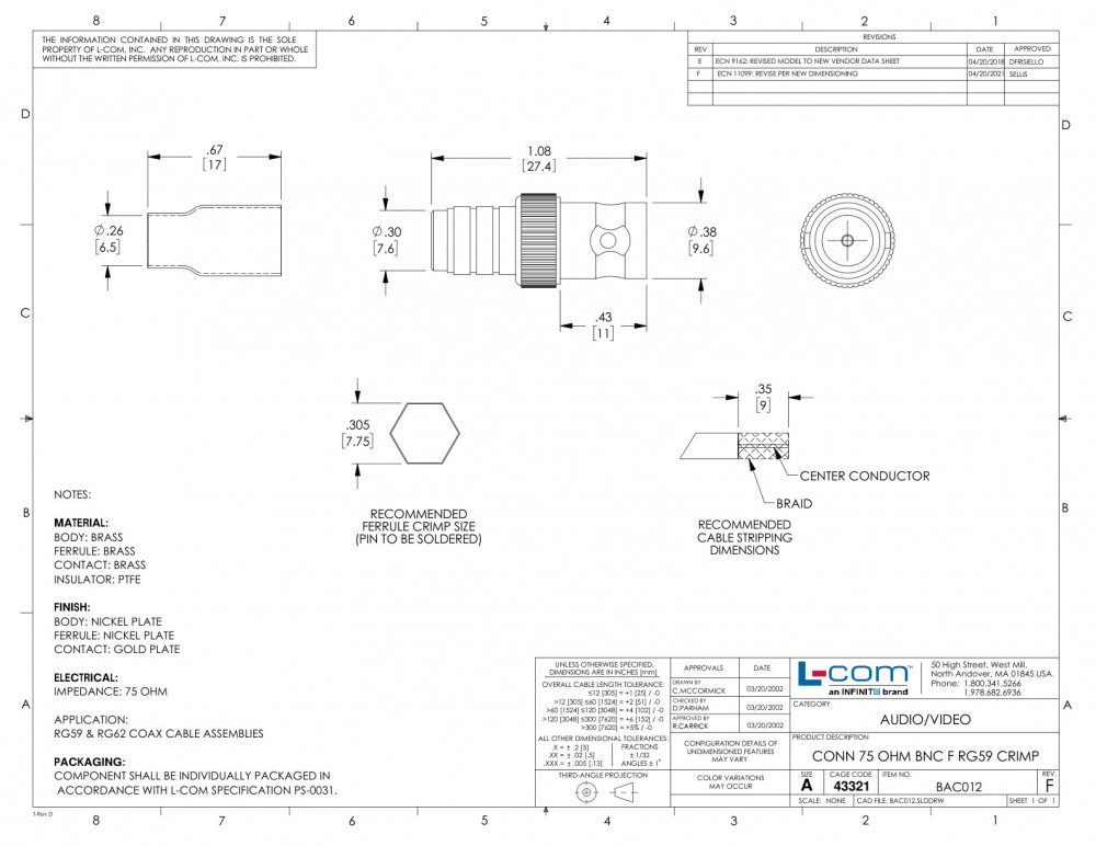 L-com BAC012 technical document preview