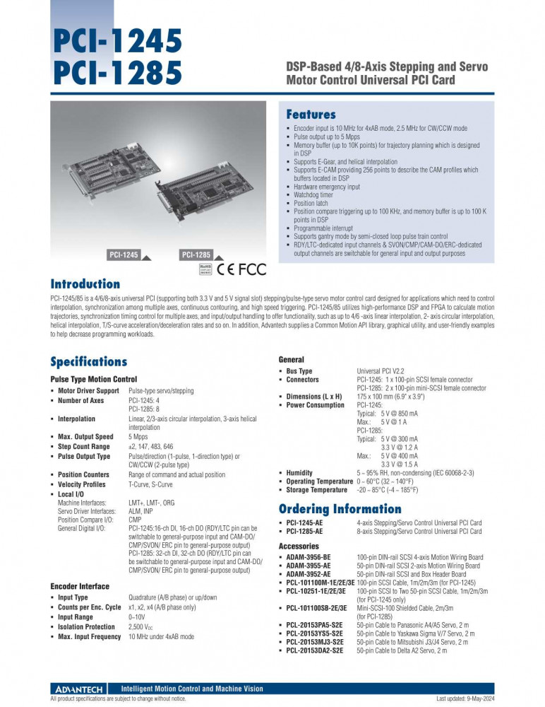 PCI-1285 technical document preview