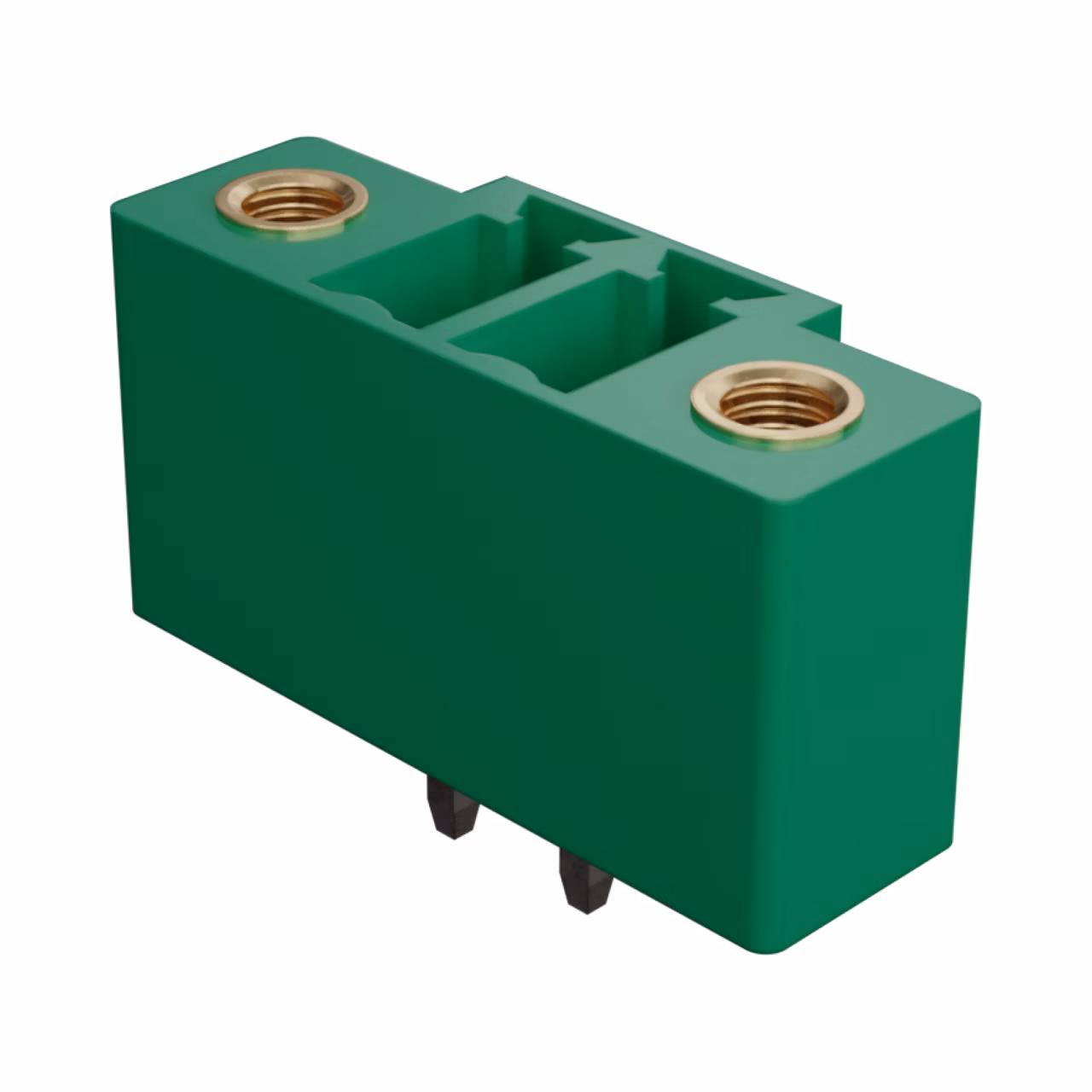 3.81mm Pitch Eurostyle Vertical PCB Header, with Threaded Retention Inserts, Green Housing, 2 Circuits for sale