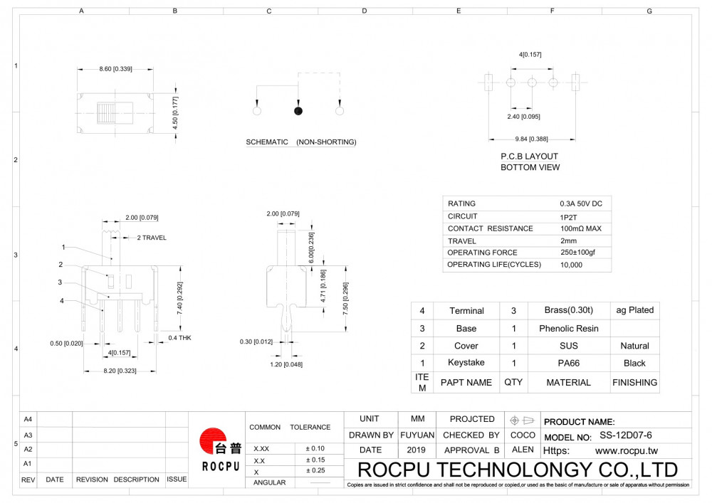 ROCPU SS-12D07-6 technical drawing