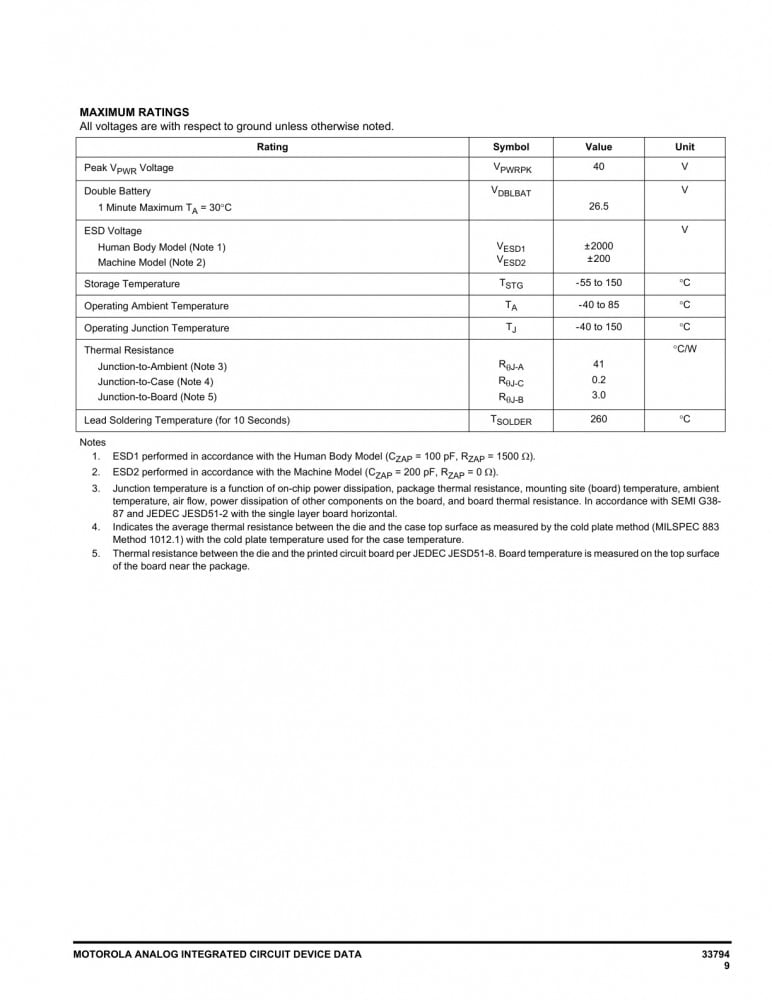 MC33794 technical document page 9