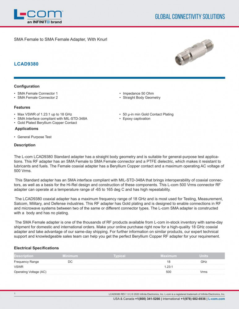 LCAD9380 technical document page 1