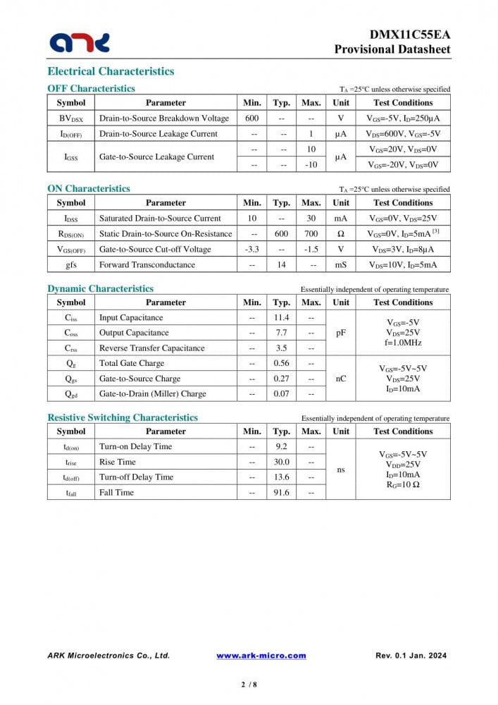 DMX11C55EA datasheet page 2