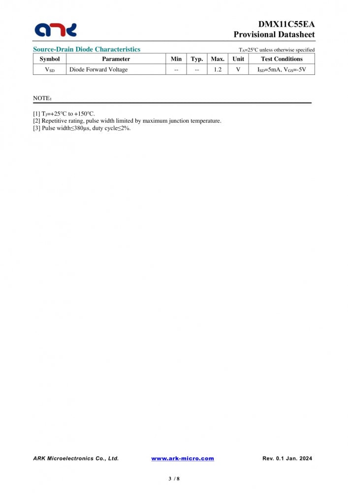 DMX11C55EA datasheet page 3