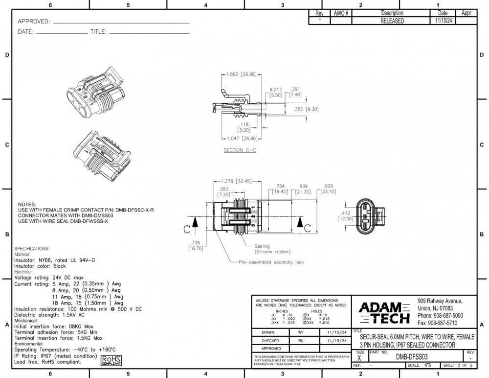 DMB-DFSS05 manufacturer drawing, page 2