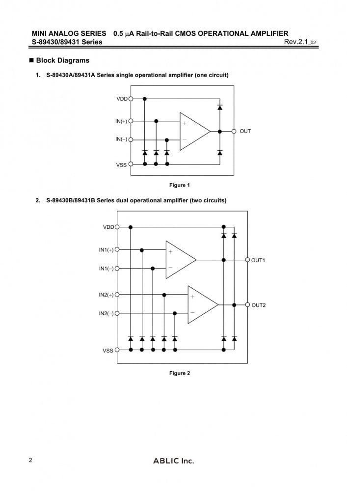 ABLIC S-89430 Series datasheet page 2