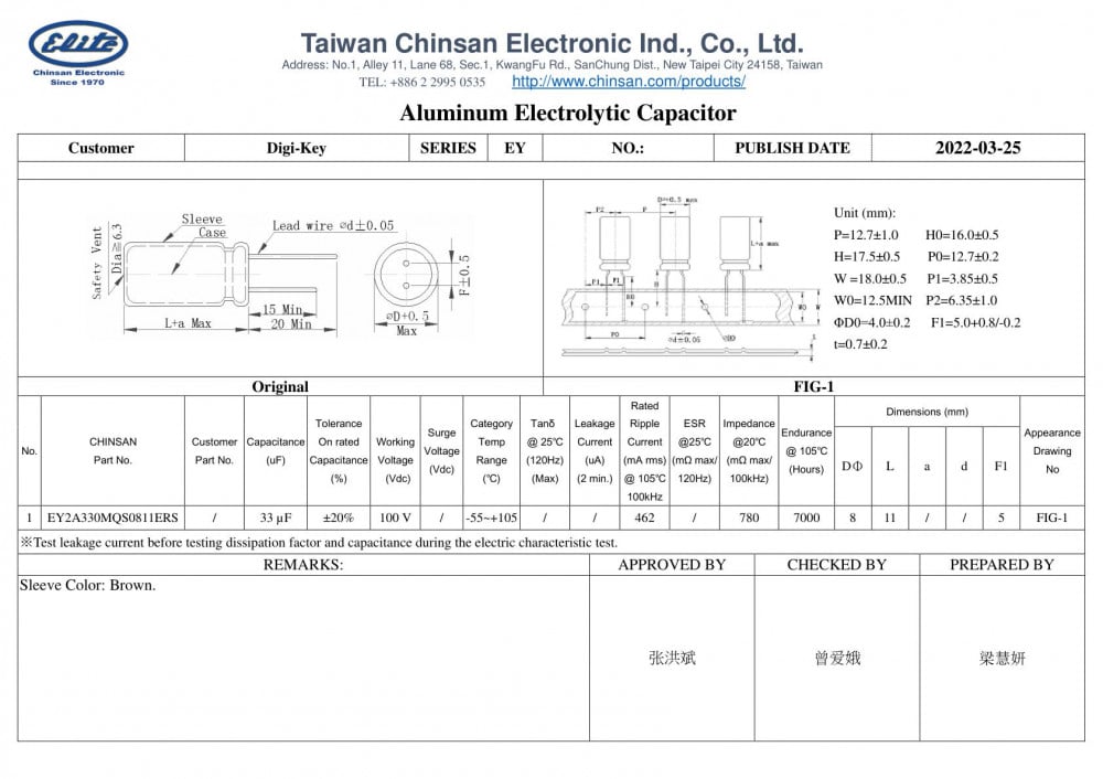 Chinsan EY datasheet page 7