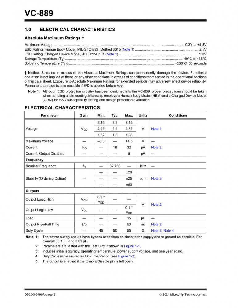 VC-889 datasheet page 2