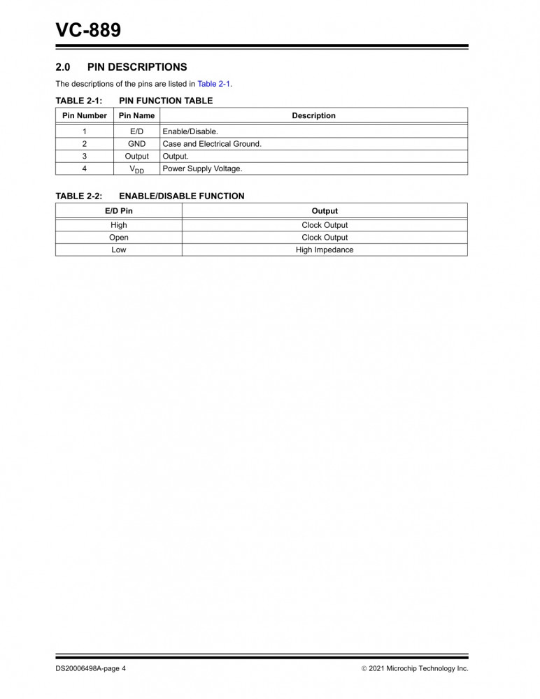 VC-889 datasheet page 4