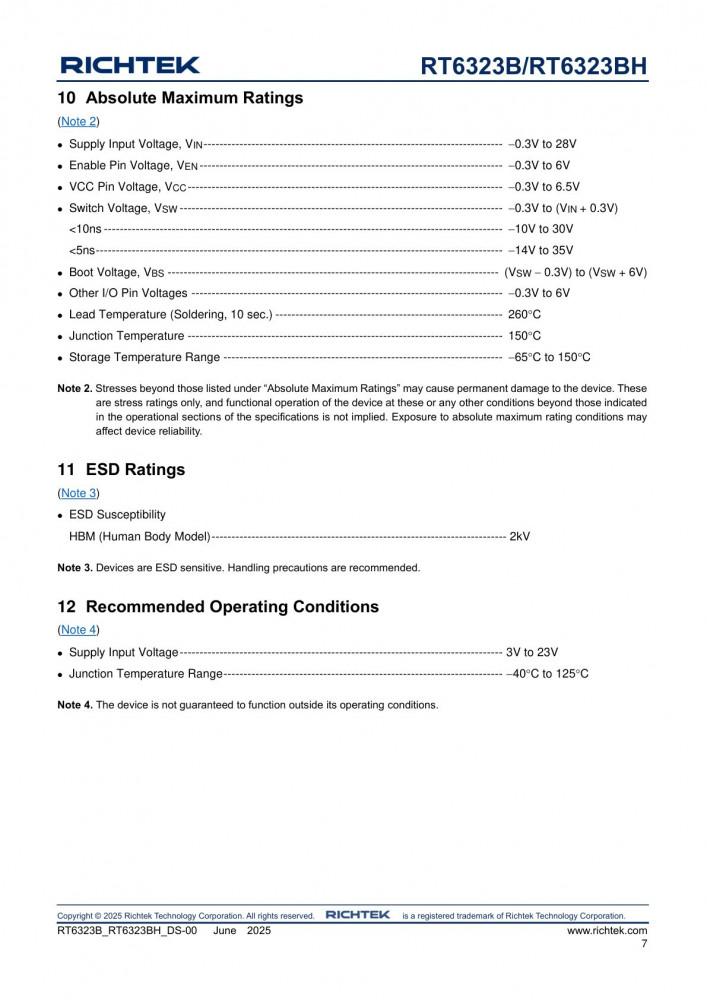 RT6323B/RT6323BH datasheet page 7