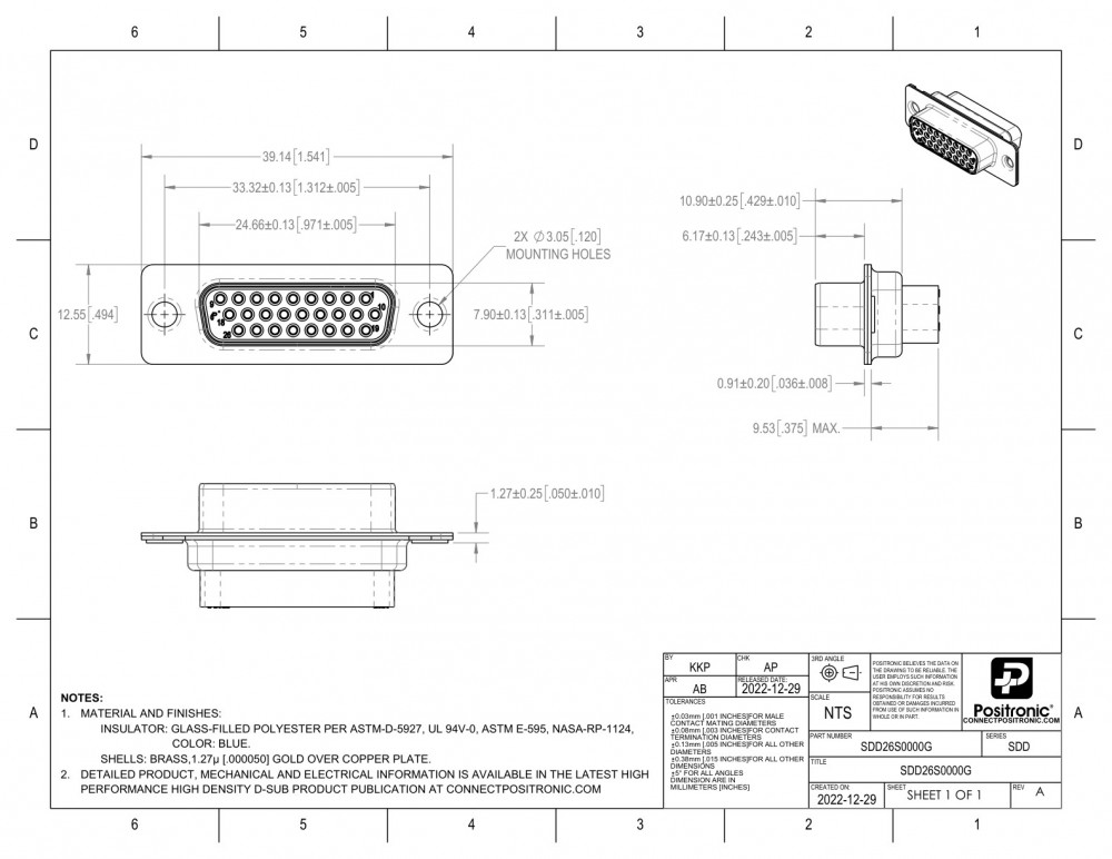 SDD26S0000G product drawing preview