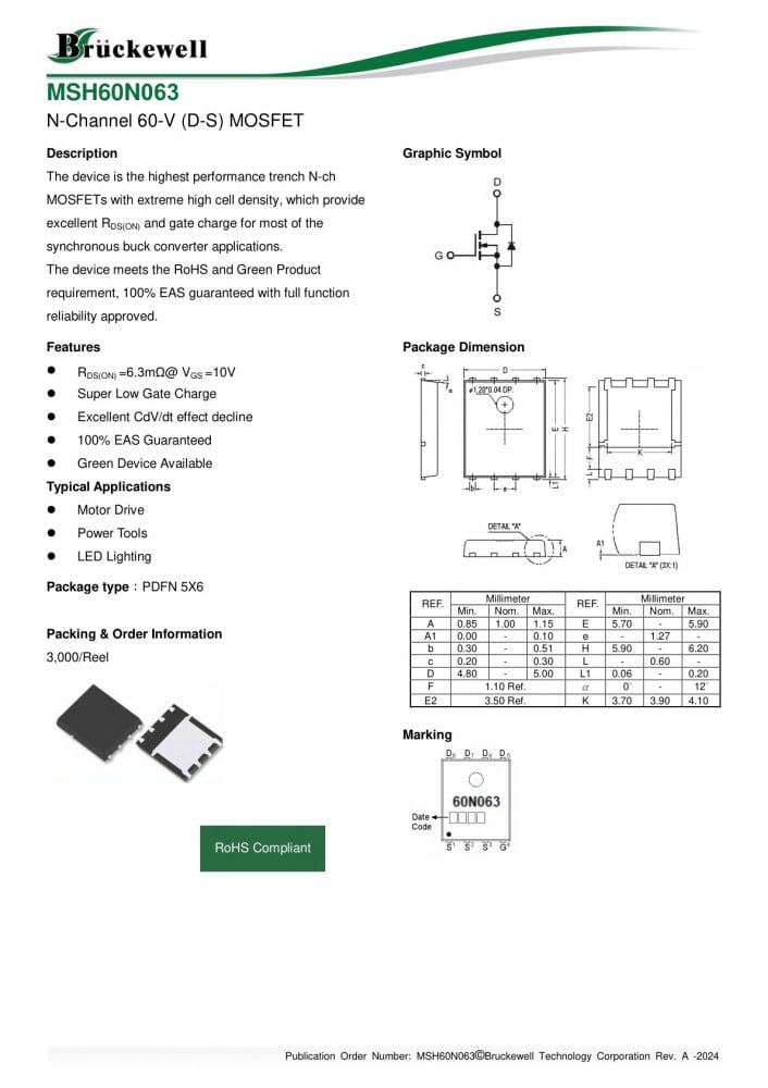 MSH60N063 datasheet page 1