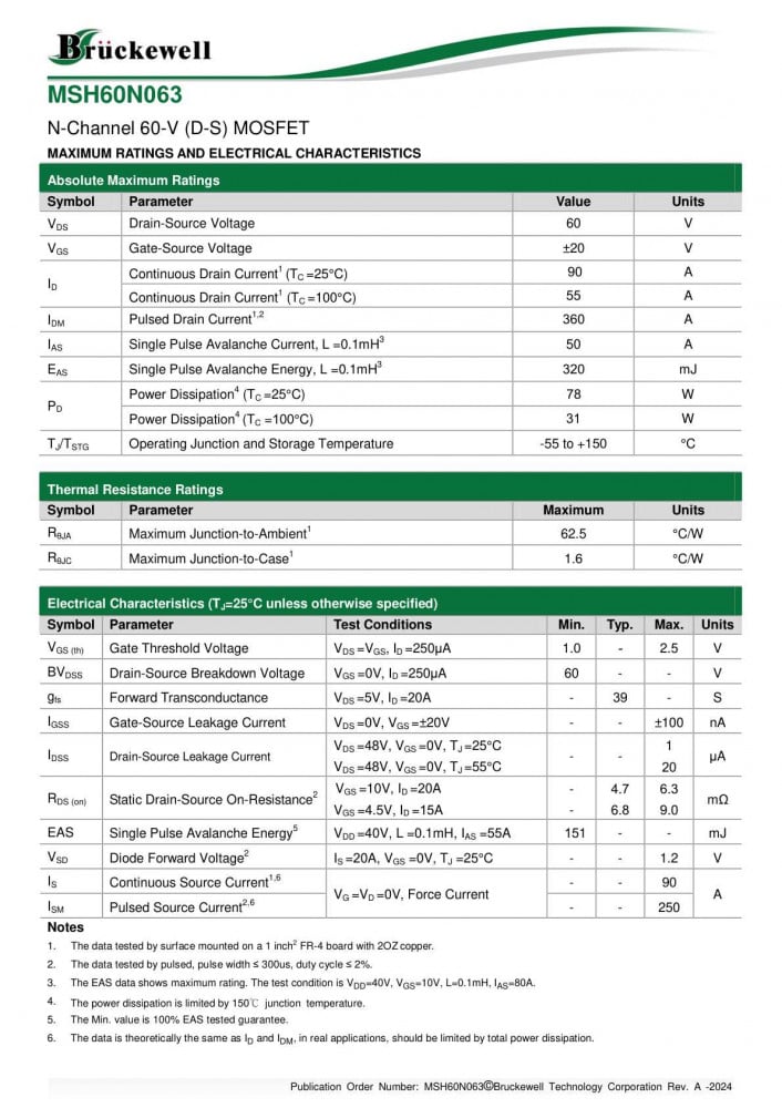 MSH60N063 datasheet page 2