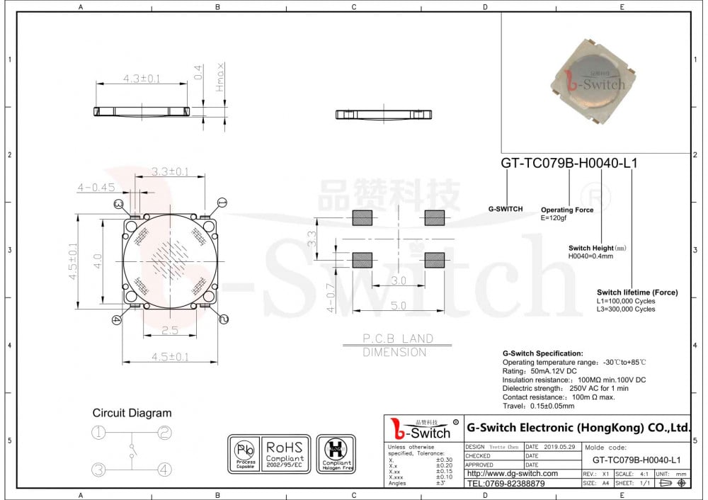 GT-TC079B-H0040-L1 product drawing