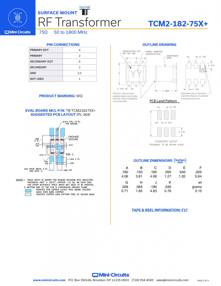 TCM2-182-75X+ technical document page 3