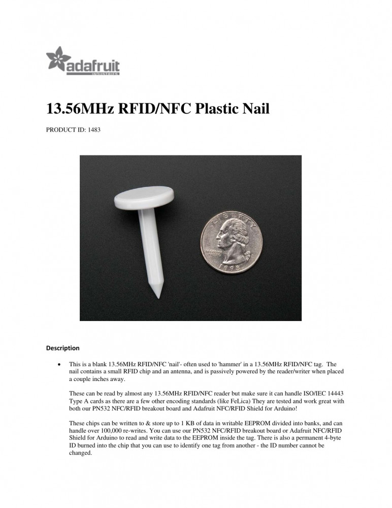 Adafruit 1483 technical document page 1