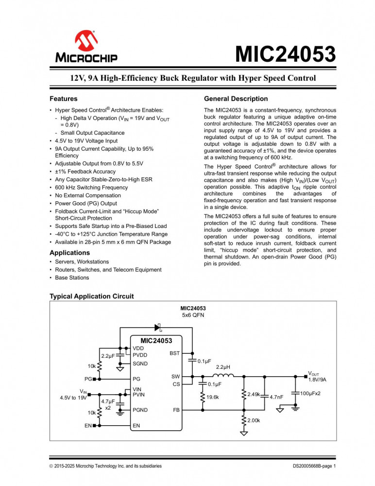 MIC24053 technical document page 1