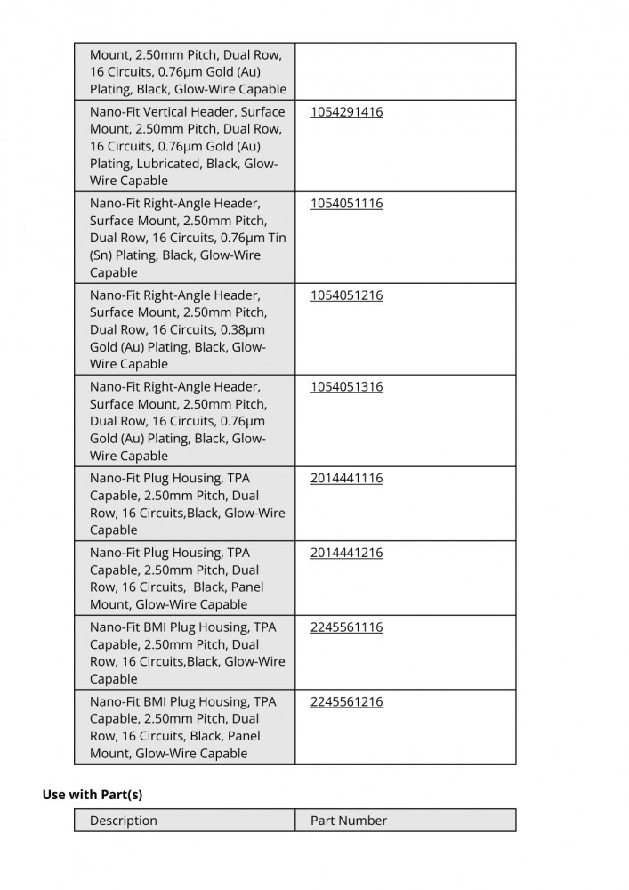 Nano-Fit product specification, page image 5