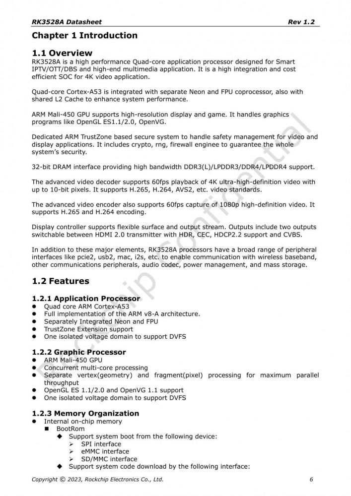 RK3528A datasheet page 6