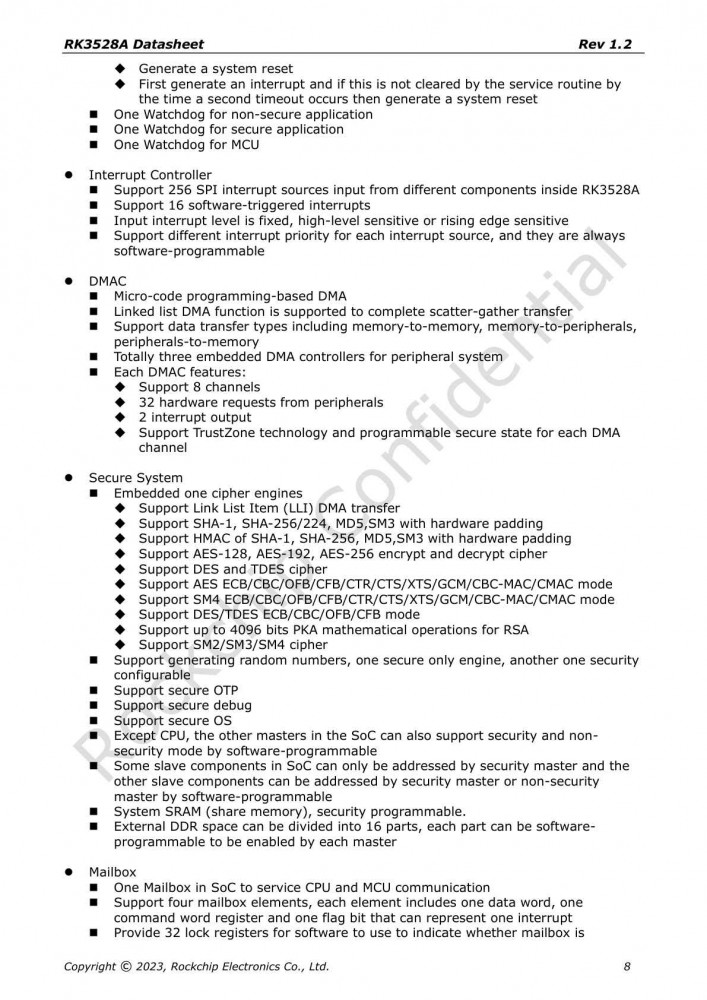 RK3528A datasheet page 8