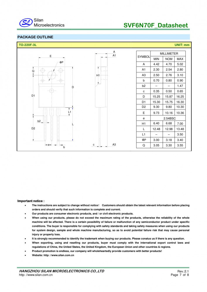 SVF6N70F datasheet page 7