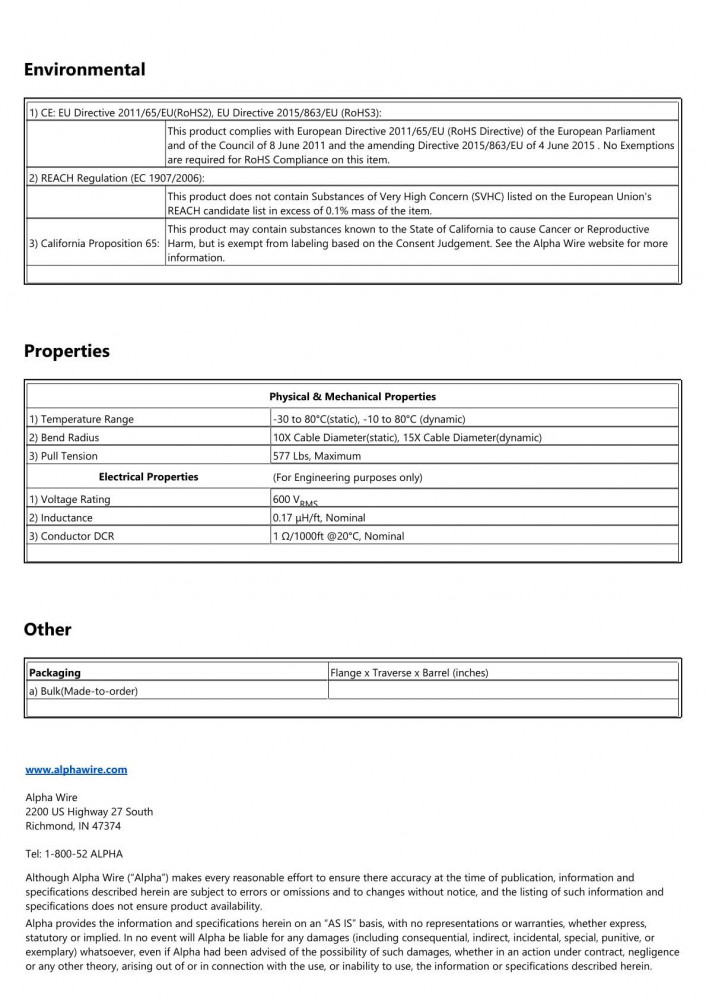 Alpha Wire 87707 BK199 technical document page 2