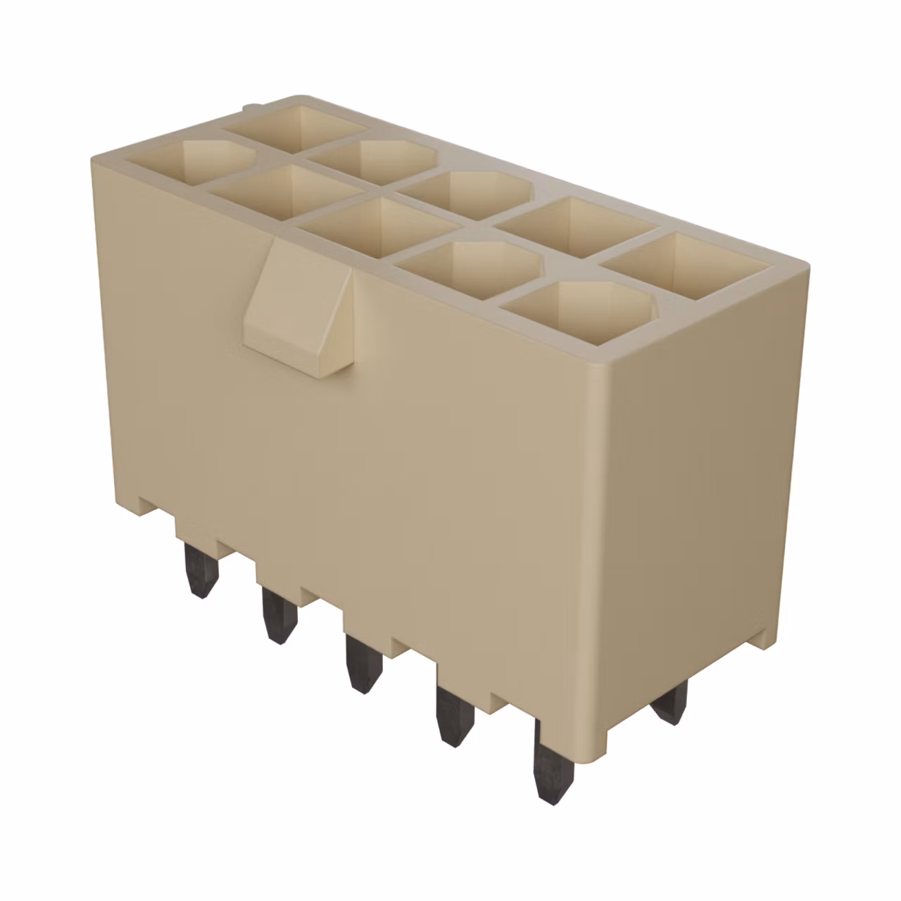 Mini-Fit HCS Header, 4.20mm Pitch, Dual Row, Vertical, without Snap-in Plastic Peg PCB Lock, 10 Circuits, Nylon 6/6 94V-0, Matte Tin (Sn) Plating, without Drain Holes for sale