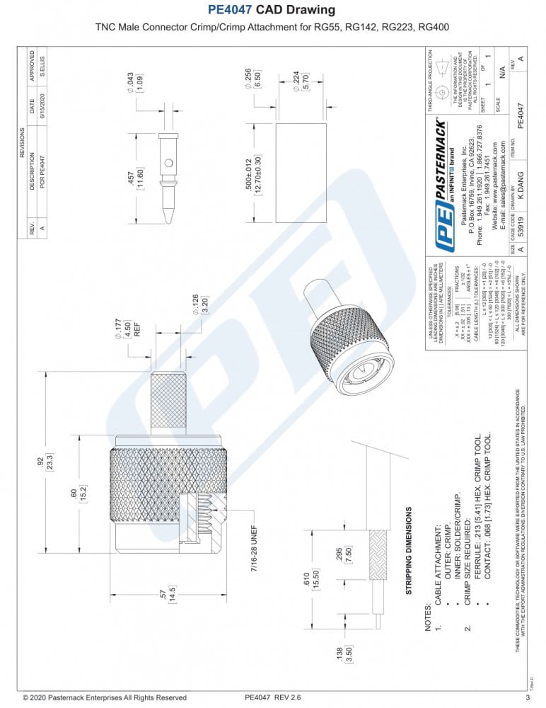 PASTERNACK PE4047 technical document page 3