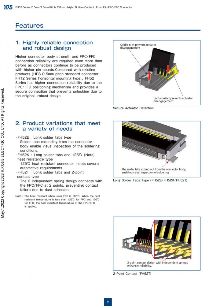 HRS FH52 series datasheet page 2