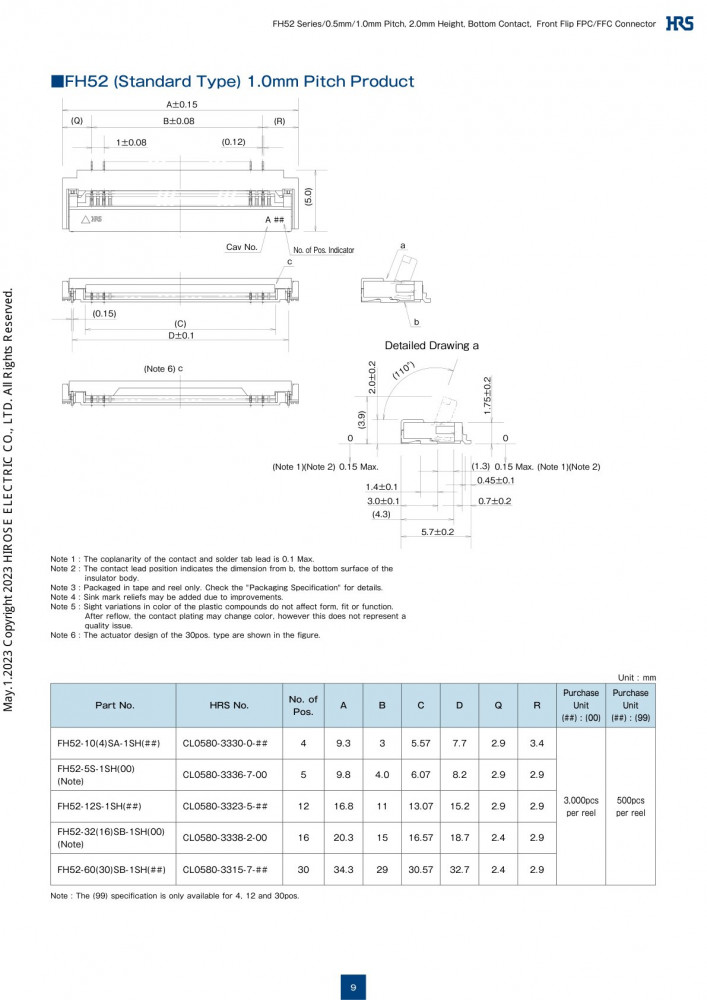 HRS FH52 series datasheet page 9