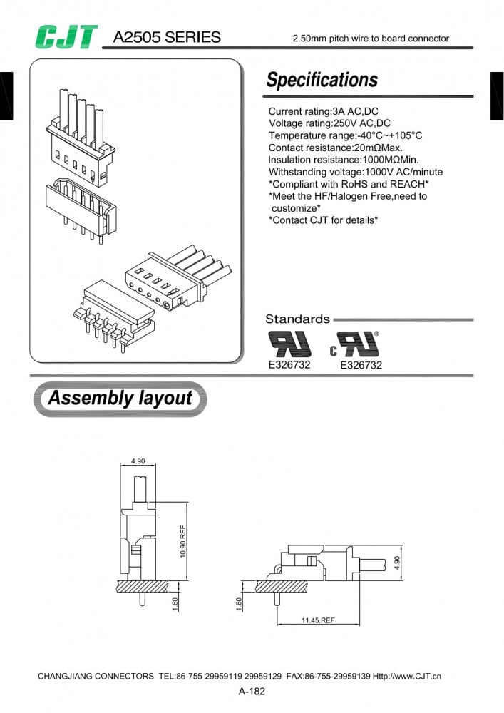 CJT A2505WV-3P technical document page 1