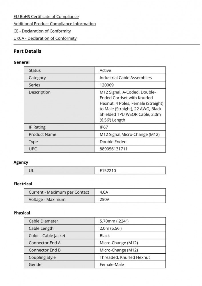 MOLEX cable assembly drawing, page 2