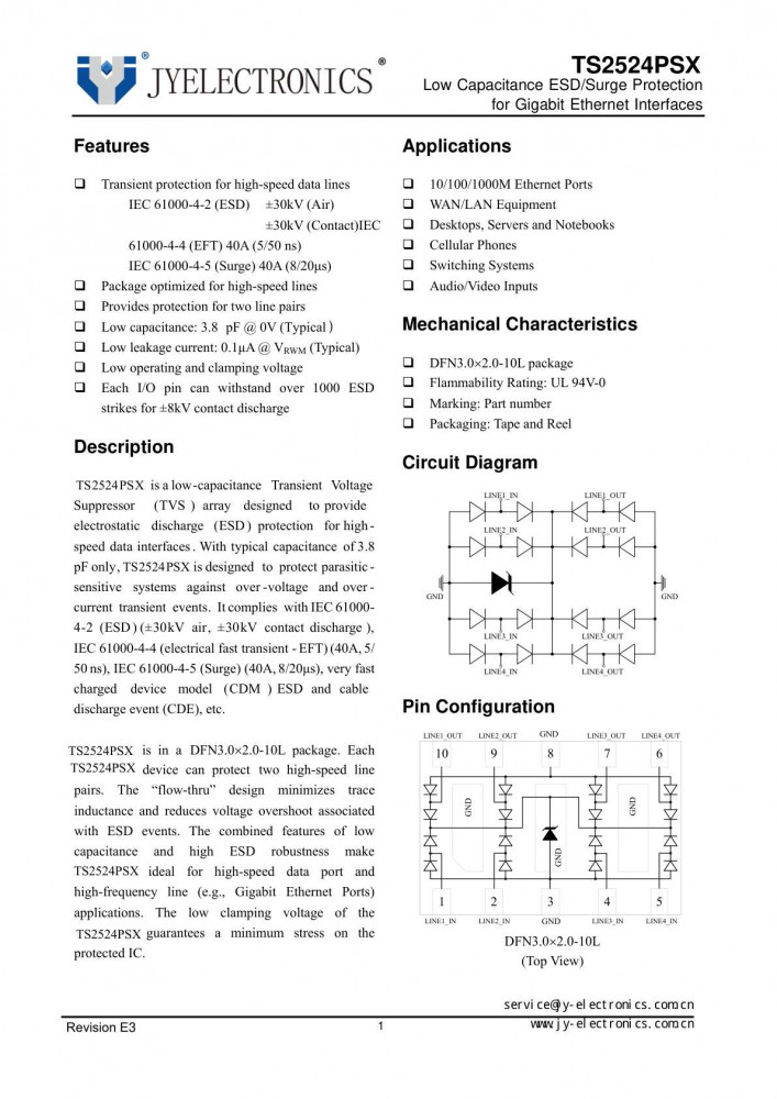 TS2524PSX datasheet page 1