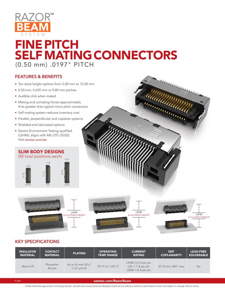 Samtec LSHM product documentation page 1
