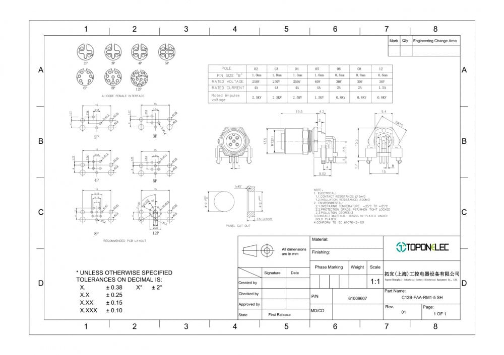 C12B-FAA-RM1-5-SH technical drawing