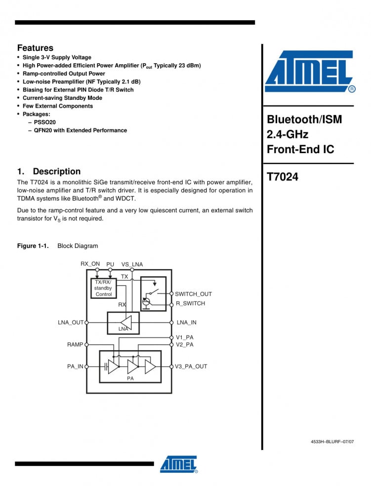 T7024 datasheet page 1
