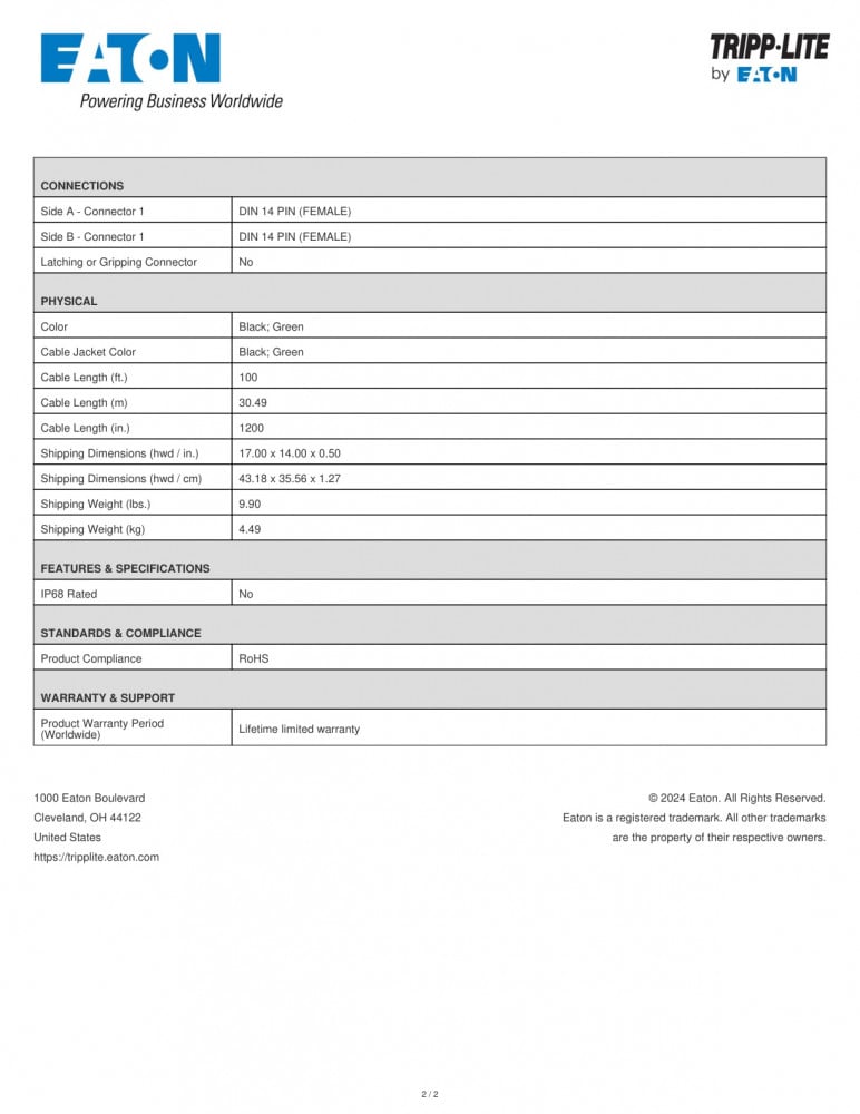 EZA-100-P product document page 2