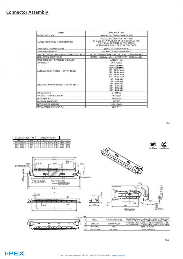 I-PEX EVAFLEX 5-VS technical document page 6