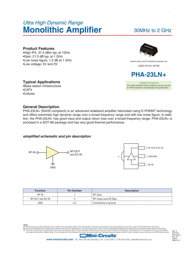 PHA-23LN+ datasheet page 2