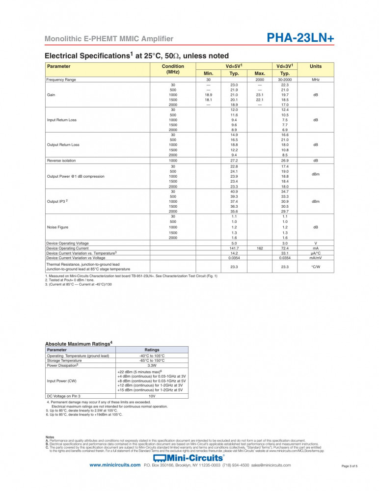 PHA-23LN+ datasheet page 3