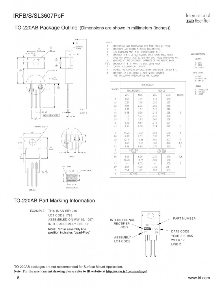 IRFB3607PBF datasheet page 8