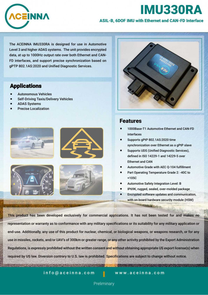 IMU330RA document preview, page 2