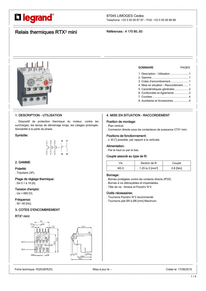RTX³ mini technical document, page 1