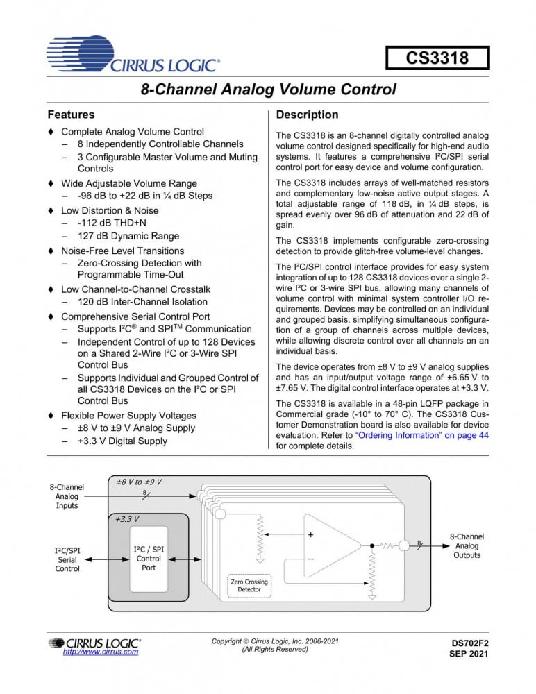 CS3318 datasheet page 1